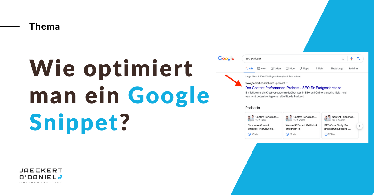 Google Snippet Optimierung: Wie man seine Snippets schreibt